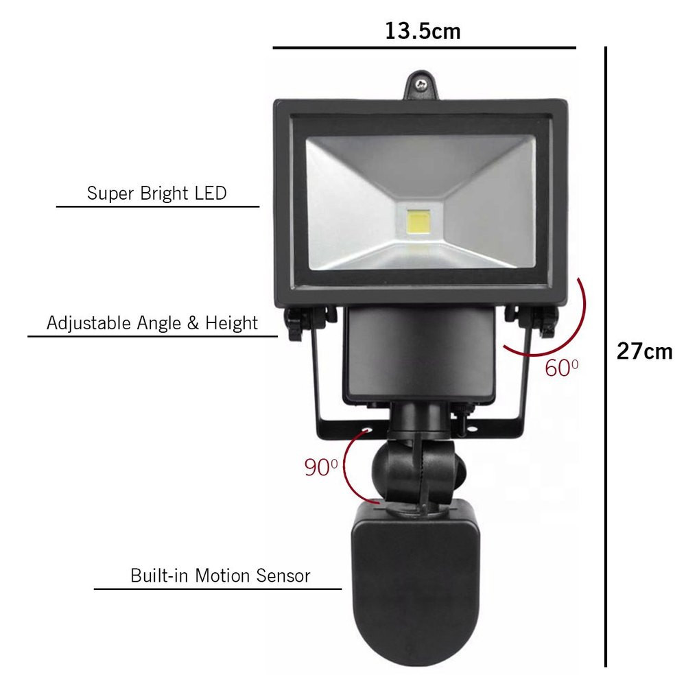 Single Motion Sensor Flood Light - Solar with Battery - Trade Depot