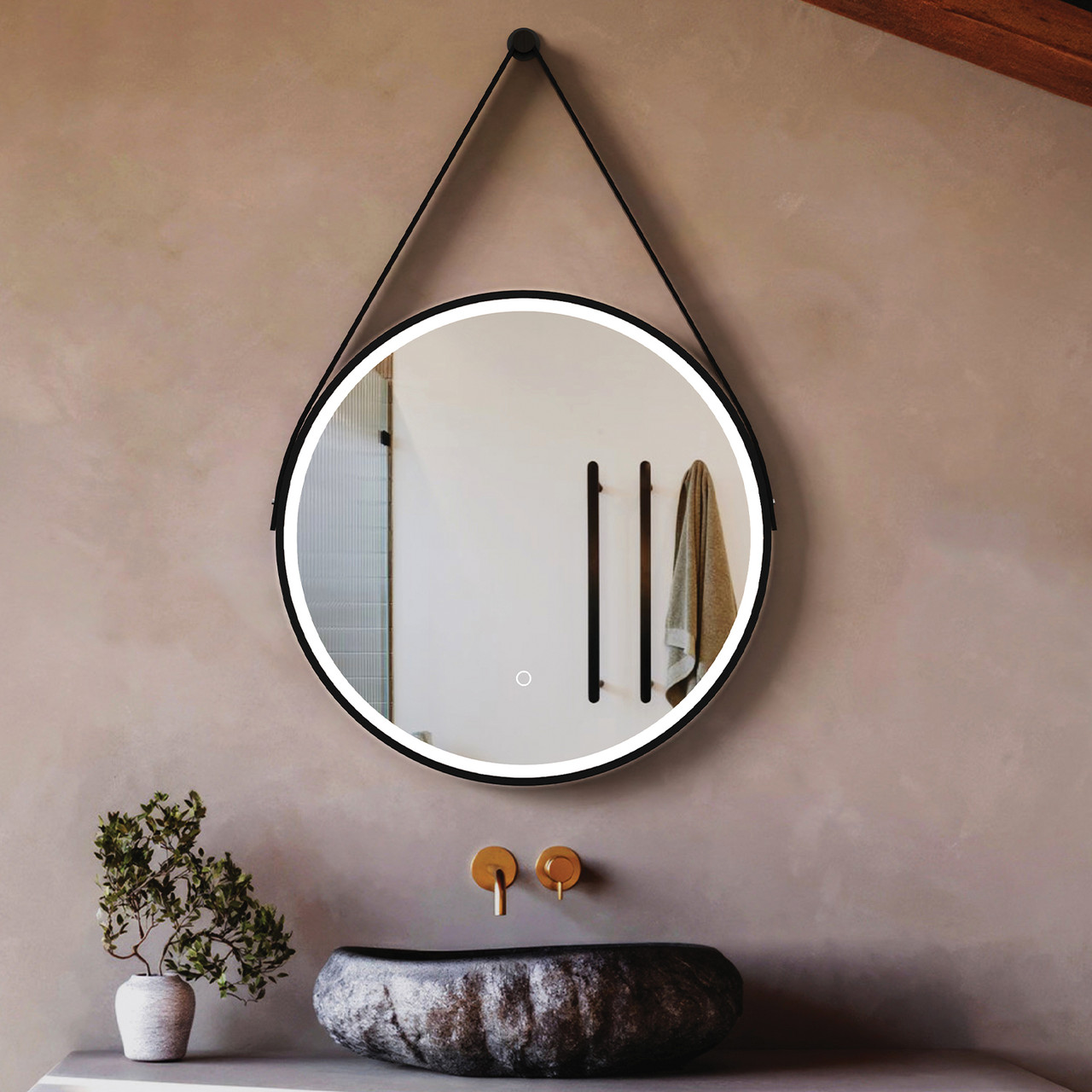 Vogue Framed LED Mirror with Strap Round - Φ600mm - Trade Depot