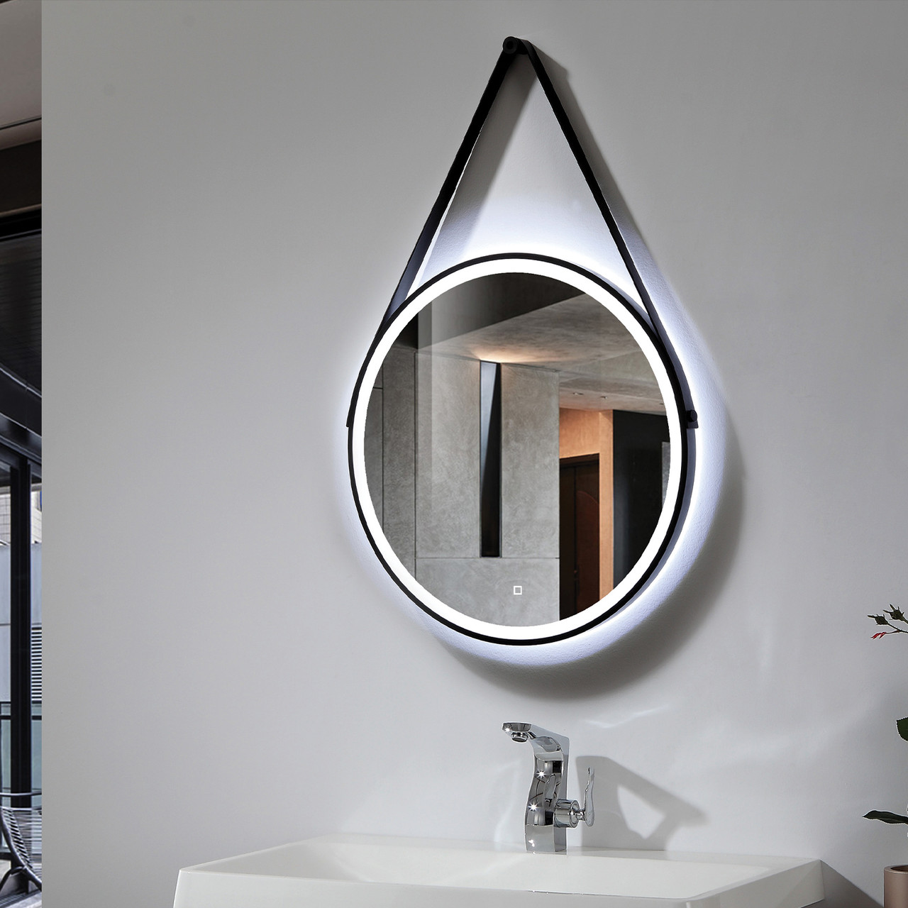 Vogue Framed LED Mirror with Strap Round - Φ600mm - Trade Depot