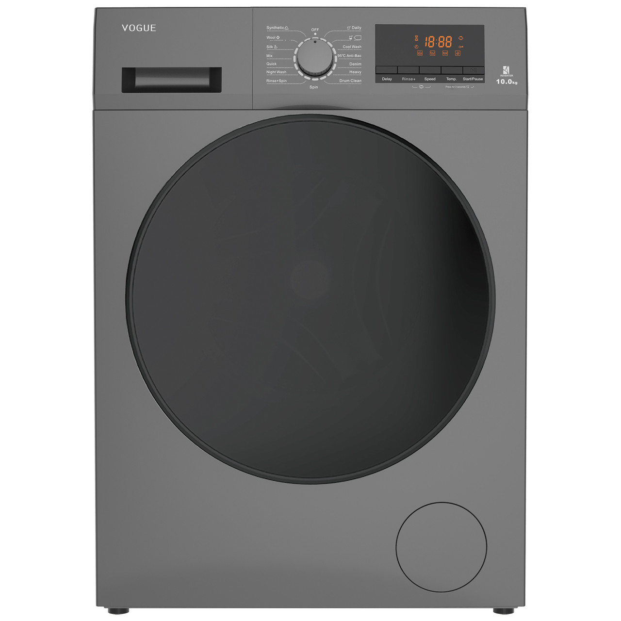 Inverter Washing Machine Front Load Grey - 10kg - Trade Depot