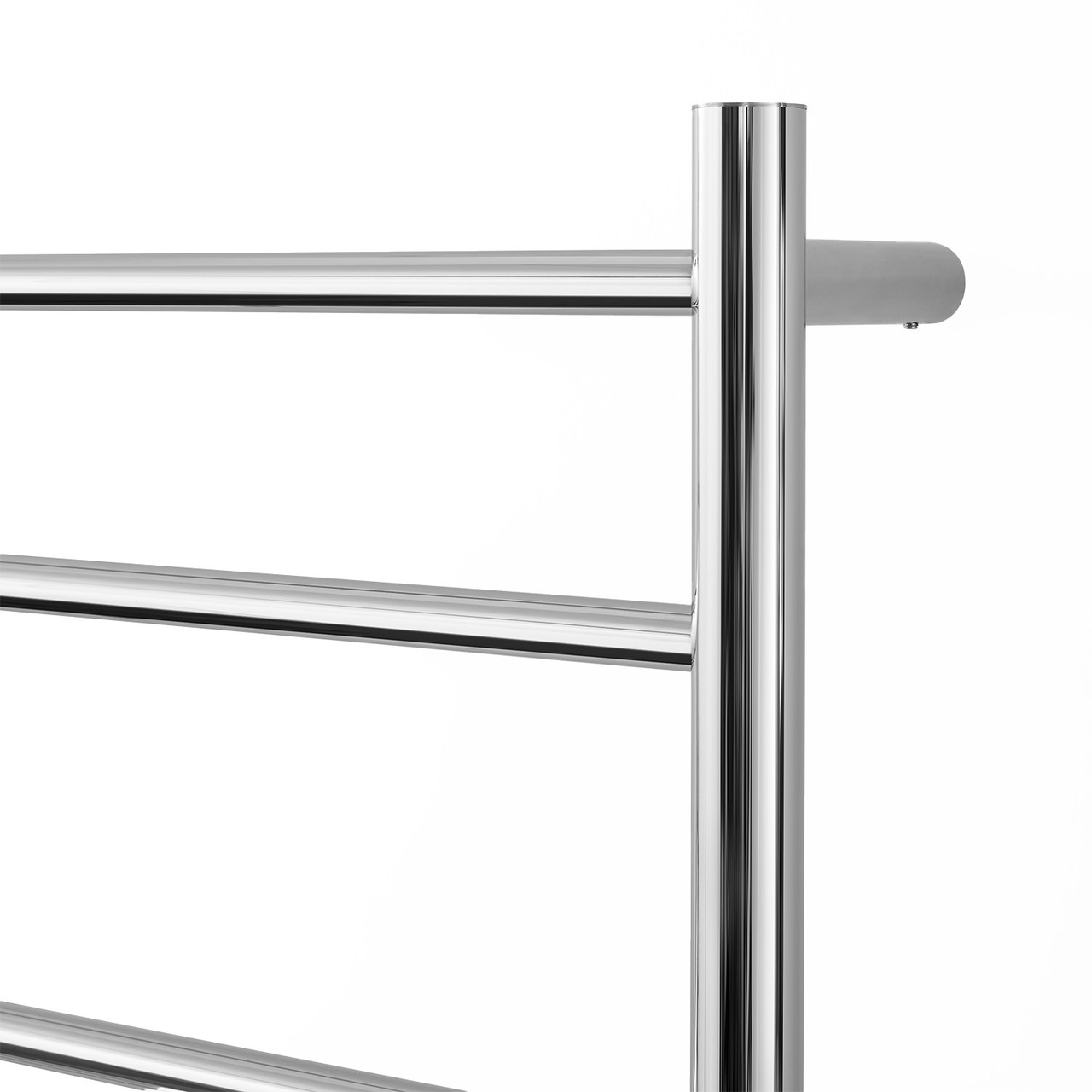 5 Bar 600mm Round Profile Heated Towel Rail With Timer - Chrome - Trade ...