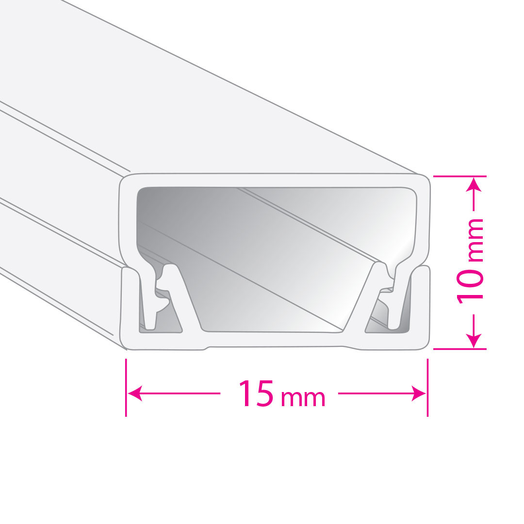 Electrical Trunking PVC - W 15mm x H 10mm | 2M - Trade Depot
