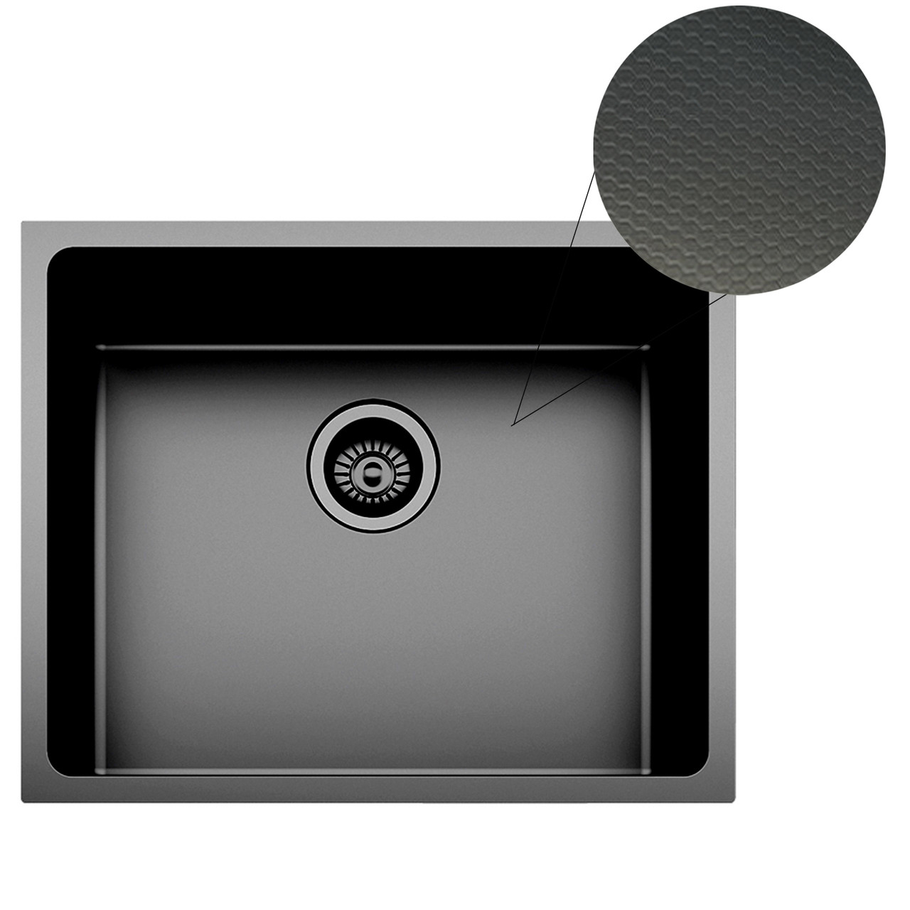 Rayon20 Sink Insert Gunmetal with Honeycomb Design - 540mm - Trade Depot