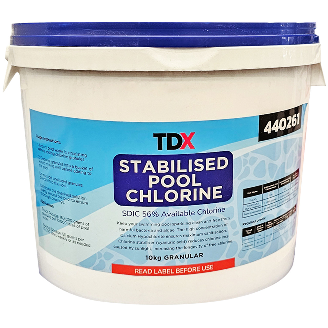 Stabilised Pool Chlorine Granular - 10kg - Trade Depot