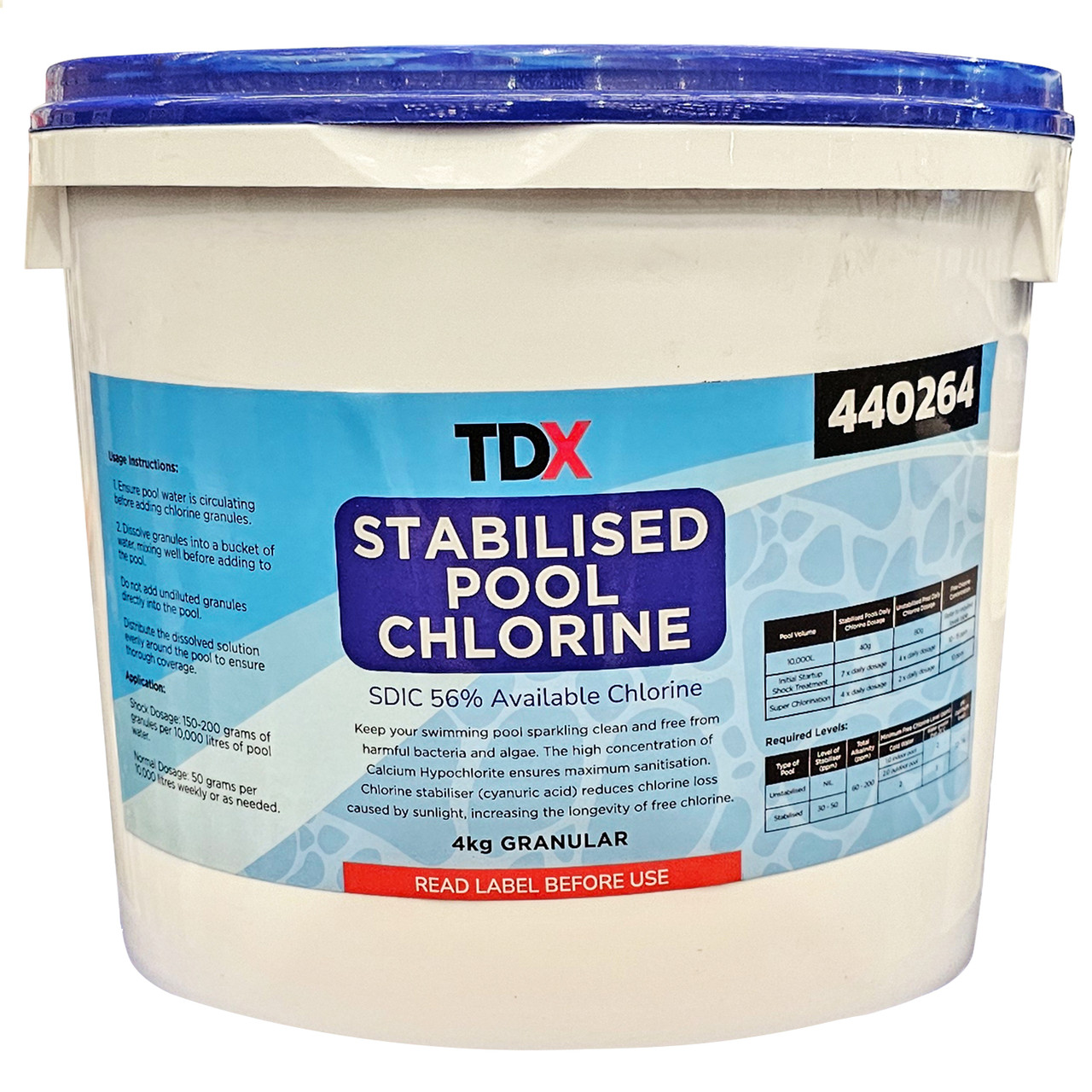 Stabilised Pool Chlorine Granular - 4kg - Trade Depot