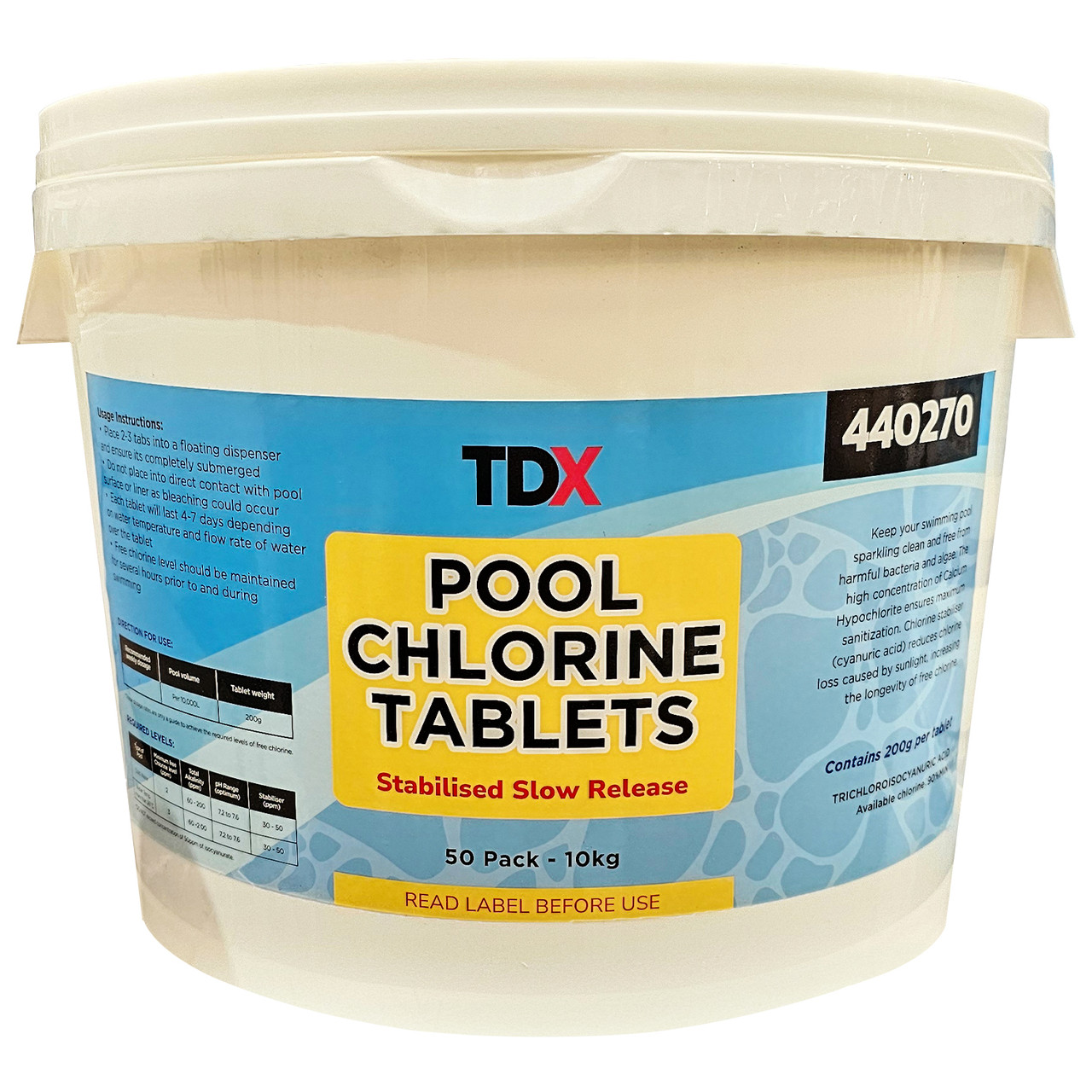 Stabilised Pool Chlorine Tablets - 10kg - Trade Depot
