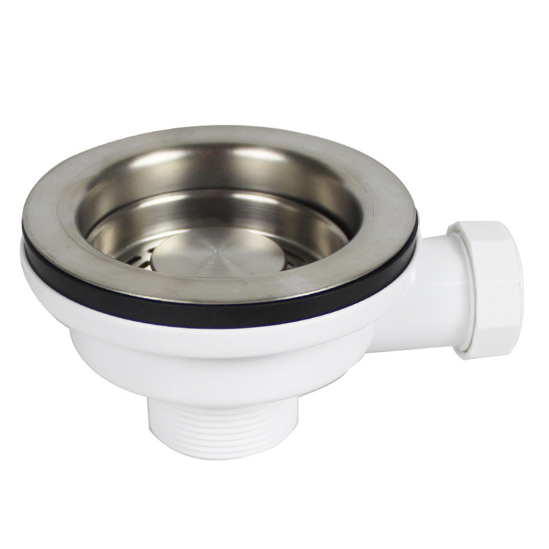 Kitchen Sink Waste with Overflow - Brushed Nickel - Trade Depot