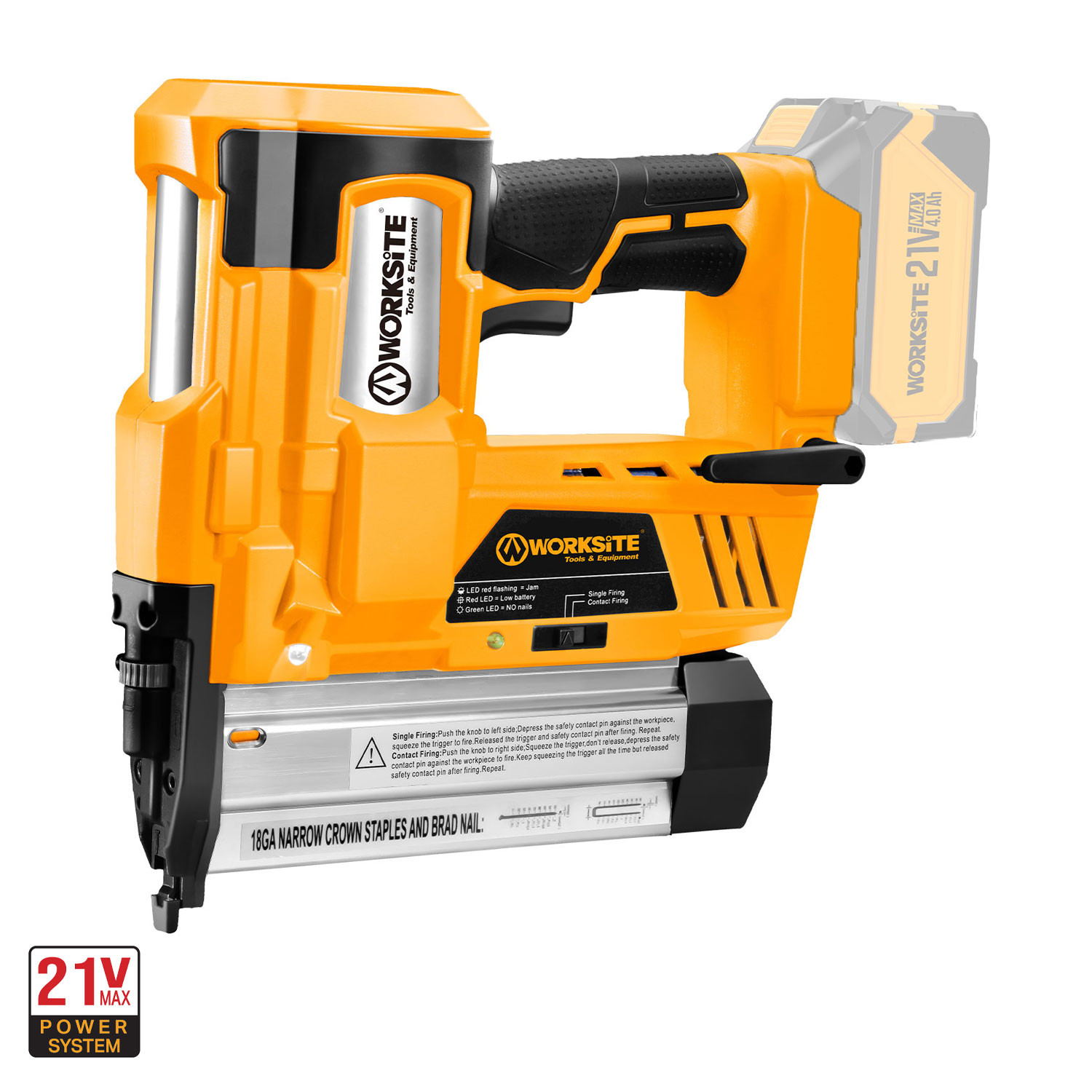 Cordless Nailer and Stapler 21V - SKIN ONLY - EXCLUDES BATTERY AND ...
