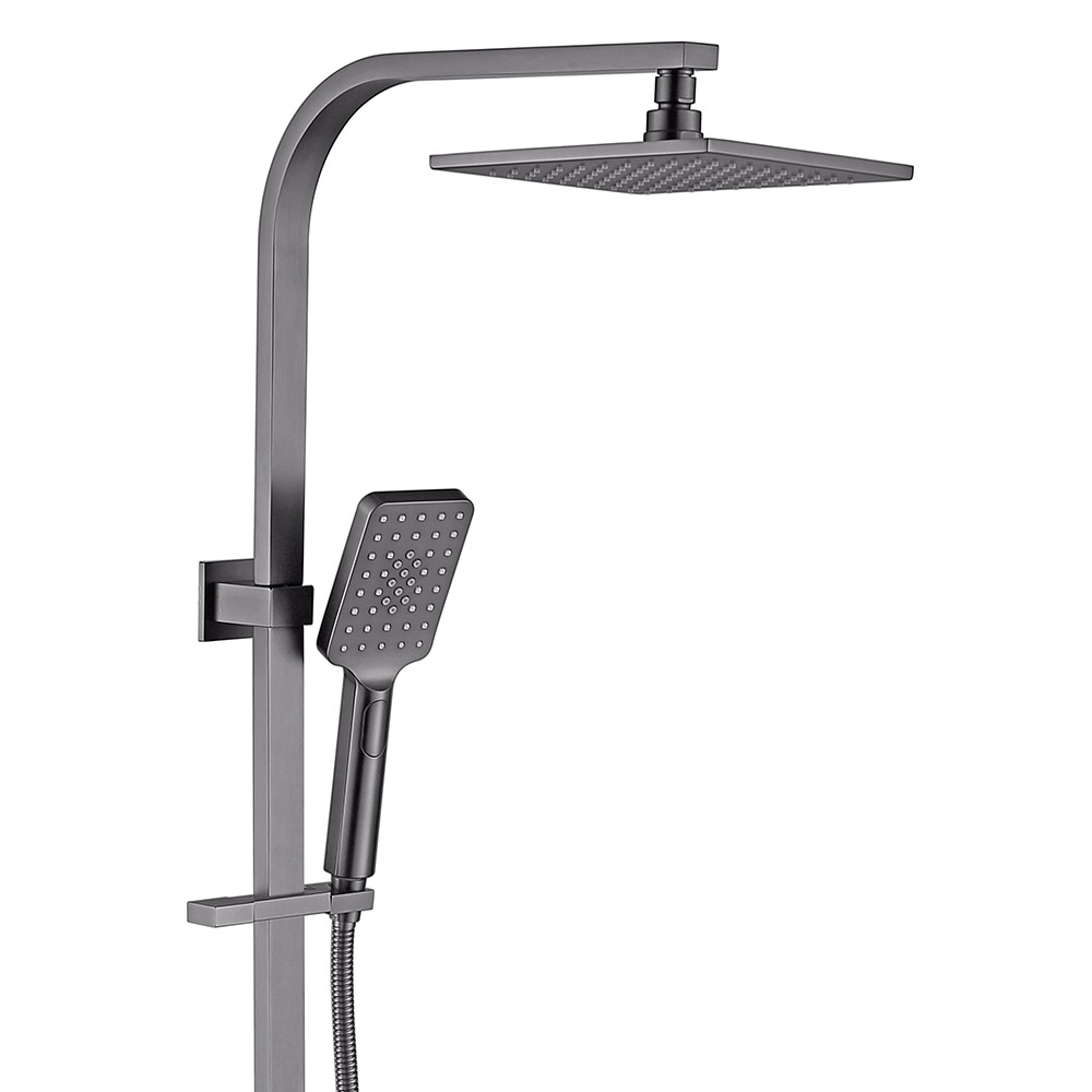 Vogue Slide Shower - Rain Head Square - Gunmetal - Trade Depot