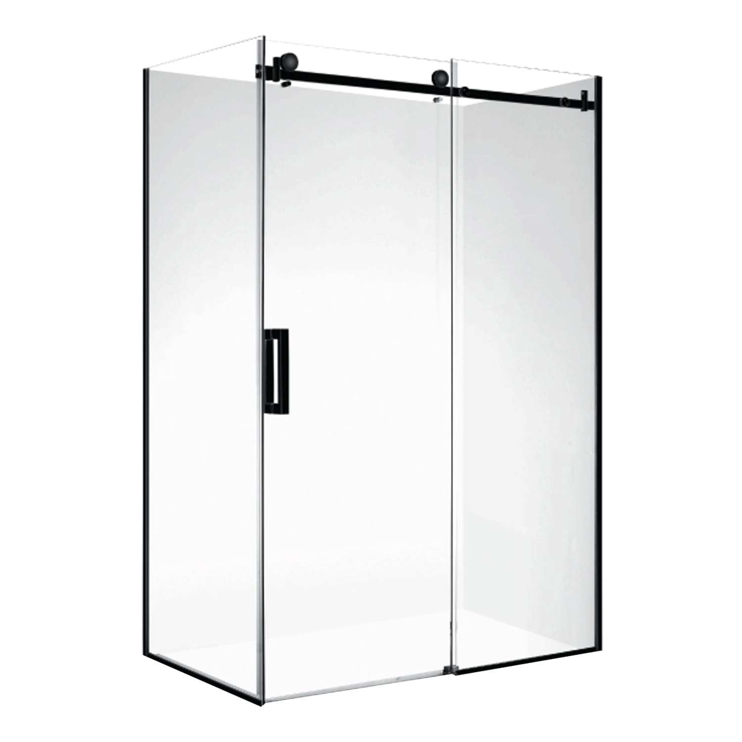 VOGUE Avalon Black Frameless Rectangle Shower 1200 x 900mm Door only ...
