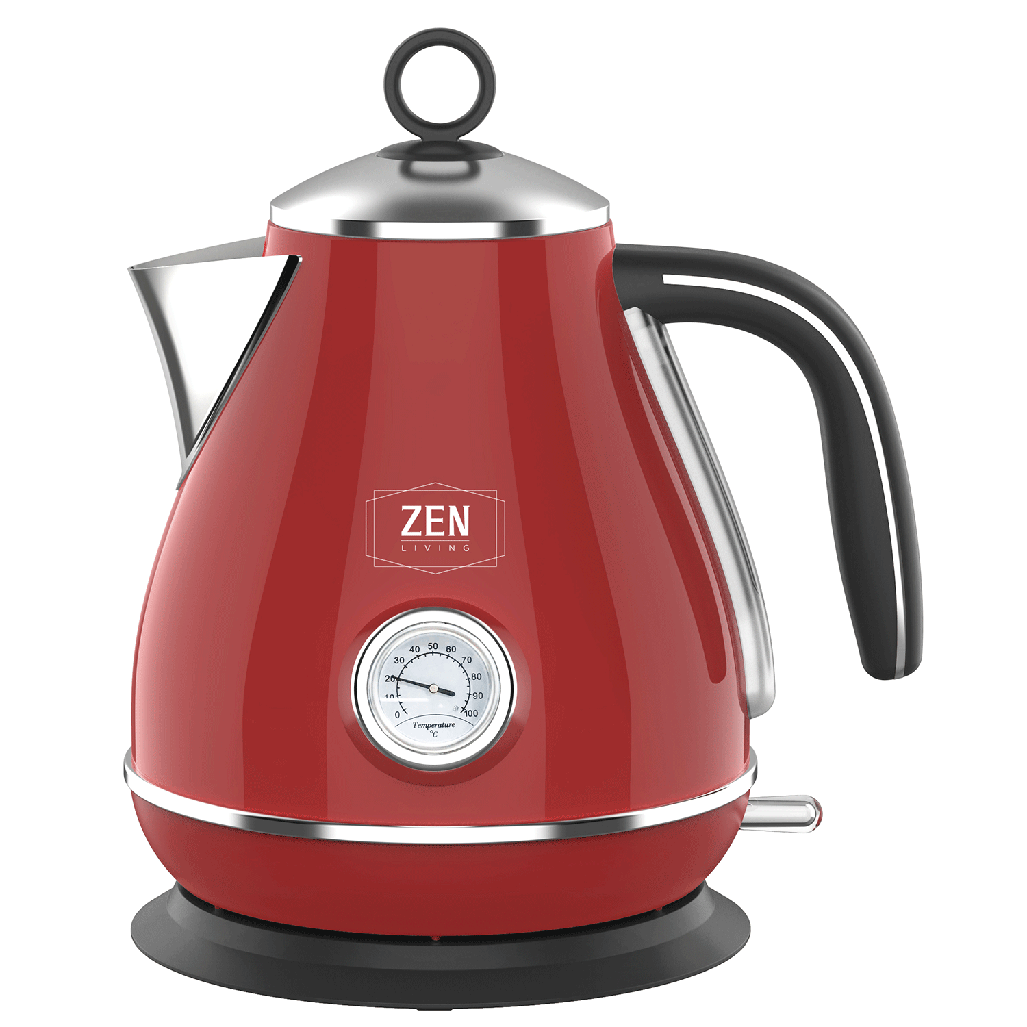 Zen Living 1.7L Retro Kettle - Red & Black - Trade Depot
