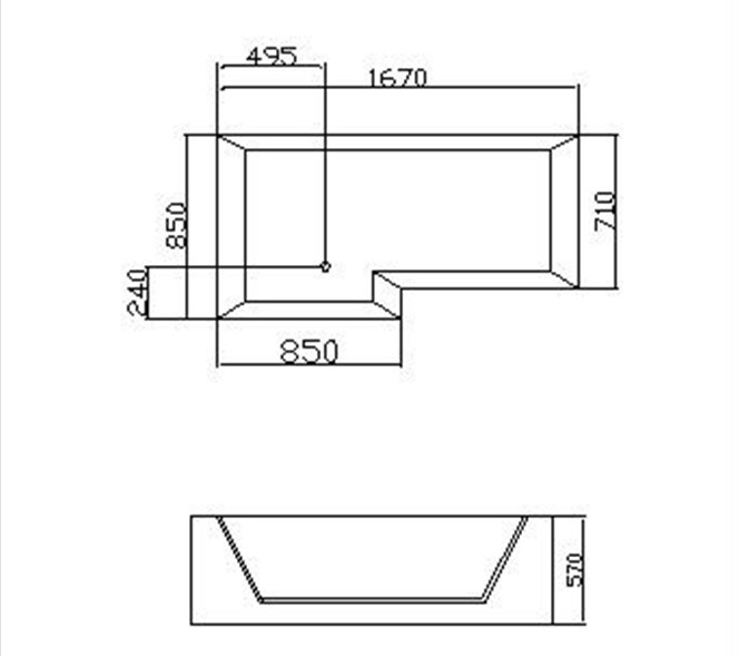 Vogue Freestanding Bath & Screen 1670mm - Trade Depot