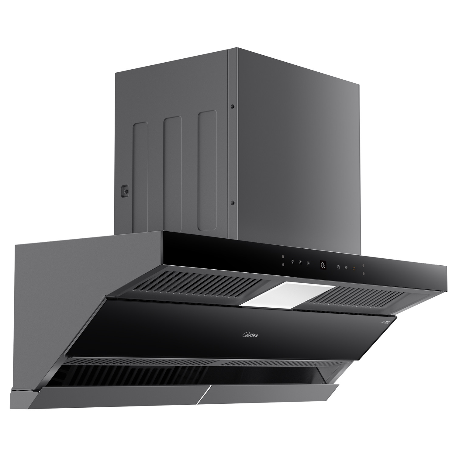 Midea Angled Rangehood with Steam Wash & Smoke Sensor 1400m³/h - 90cm ...