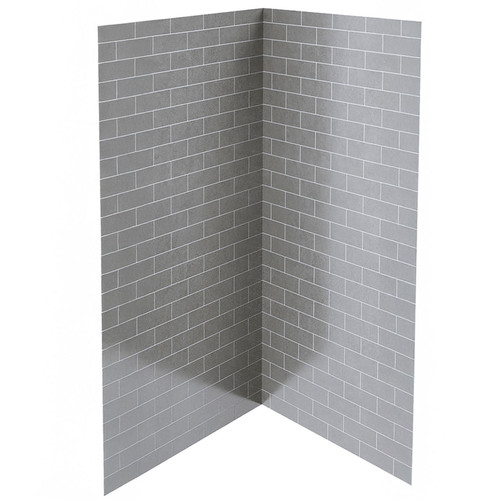 Subway Concrete Tile Look Shower Liner Grey with Grey Lines - 1000mm ...