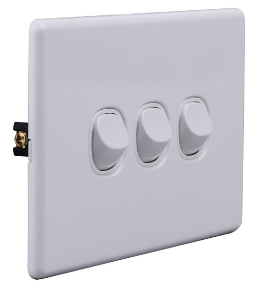 Slimline Electrical 3 Gang Switch 16A - Universal - Trade Depot