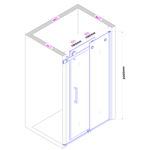 Vogue Sombra 1200mm Black Frameless Shower Combo - Trade Depot