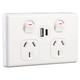 Classic Double Powerpoint with USB-A & Type-C 10A - Horizontal - Trade ...