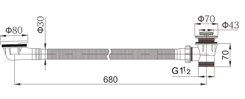 Bath Waste & Overflow Drain 40mm - Trade Depot