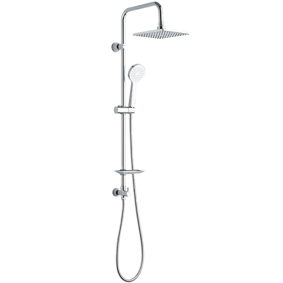 Storm Shower Tower Square Rain Head Chrome Double Function - Trade Depot