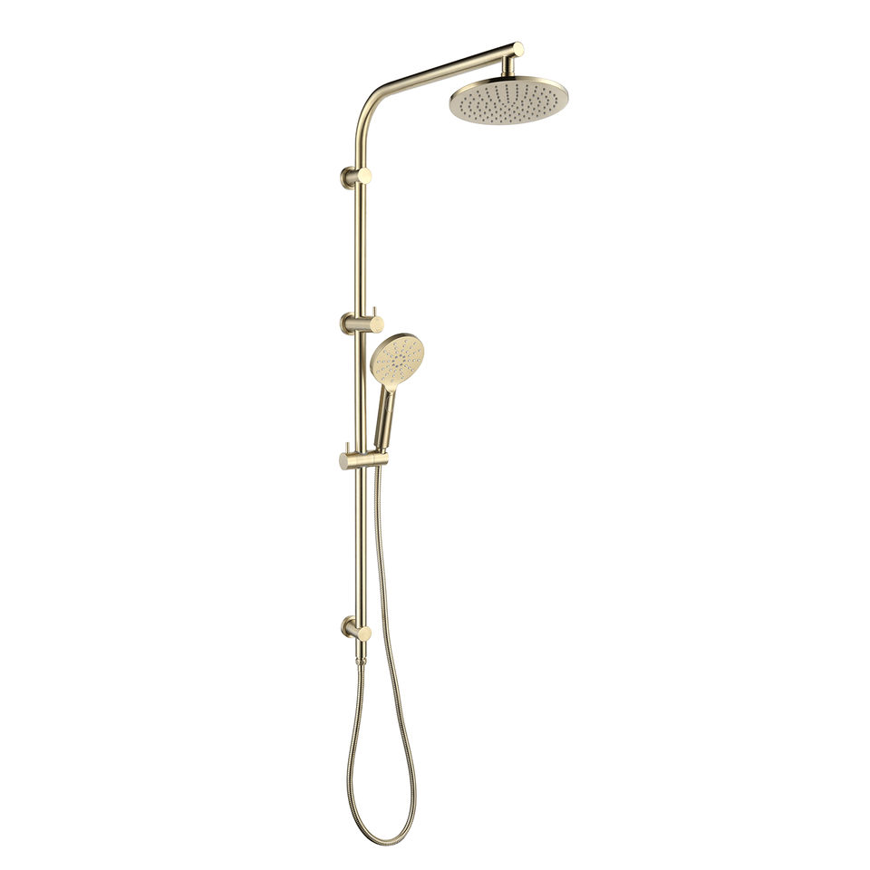 Vogue Halo Shower Tower Round Rain Head - Brushed Brass - Trade Depot