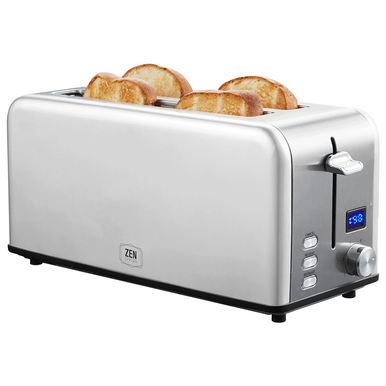 Zen Living 4-Slice Modern Toaster Long Slot with LED Display - Pure ...