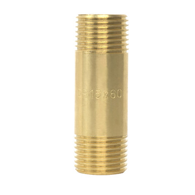 Brass Barrel Nipple - 15mm x 60mm - Trade Depot