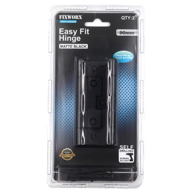 Easy Fit Hinge Black 90mm - Pack of 2 - Trade Depot