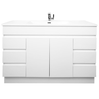 Soho Floor Vanity with Arc Top 1200mm - White - Trade Depot