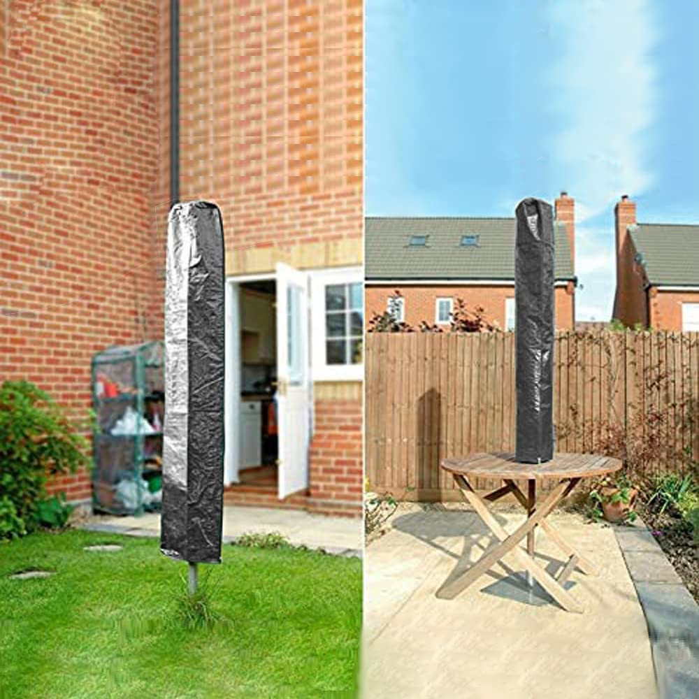 Ram© Black Heavy Duty Waterproof Garden Rotary Parasol Cover With Tie ...