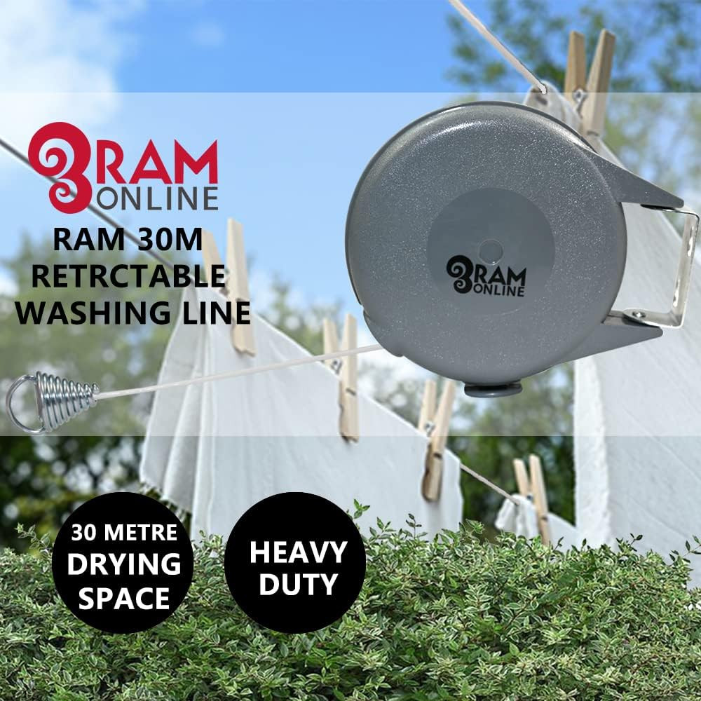 Ram® Heavy Duty Outdoor Retractable Clothes Line