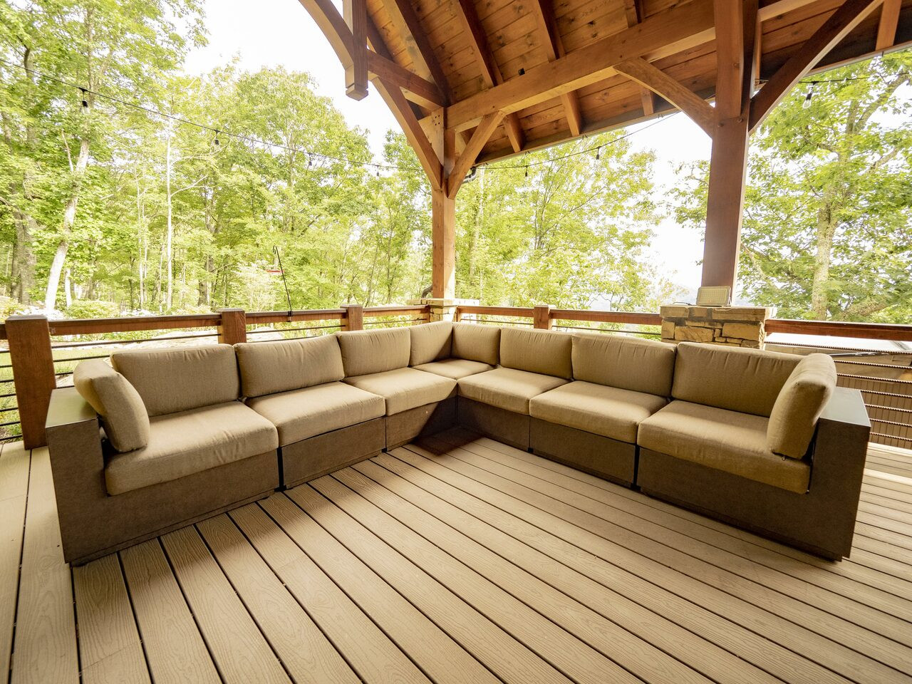 Mountain Studio Modern Rustic Outdoor 7 Pce Sectional Sofa Set - World ...