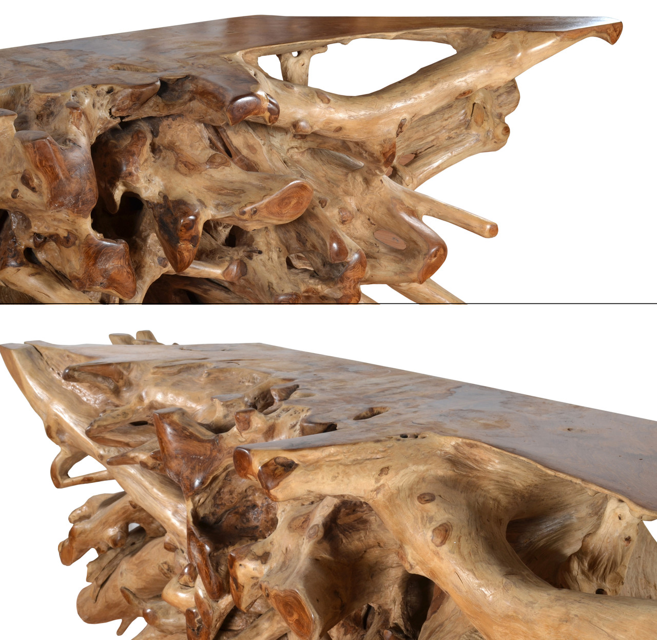 99 Inch Live Edge Teak Root Console - World of Decor