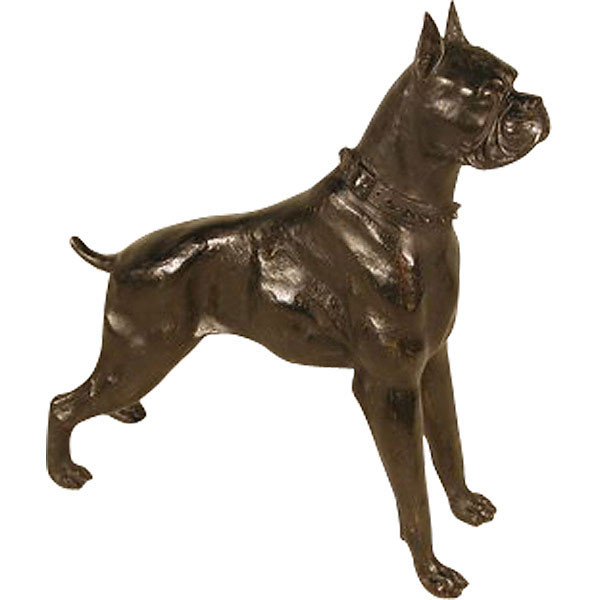 Custom Bronzes | Boxer Dog Standing | Genuine Bronze Art