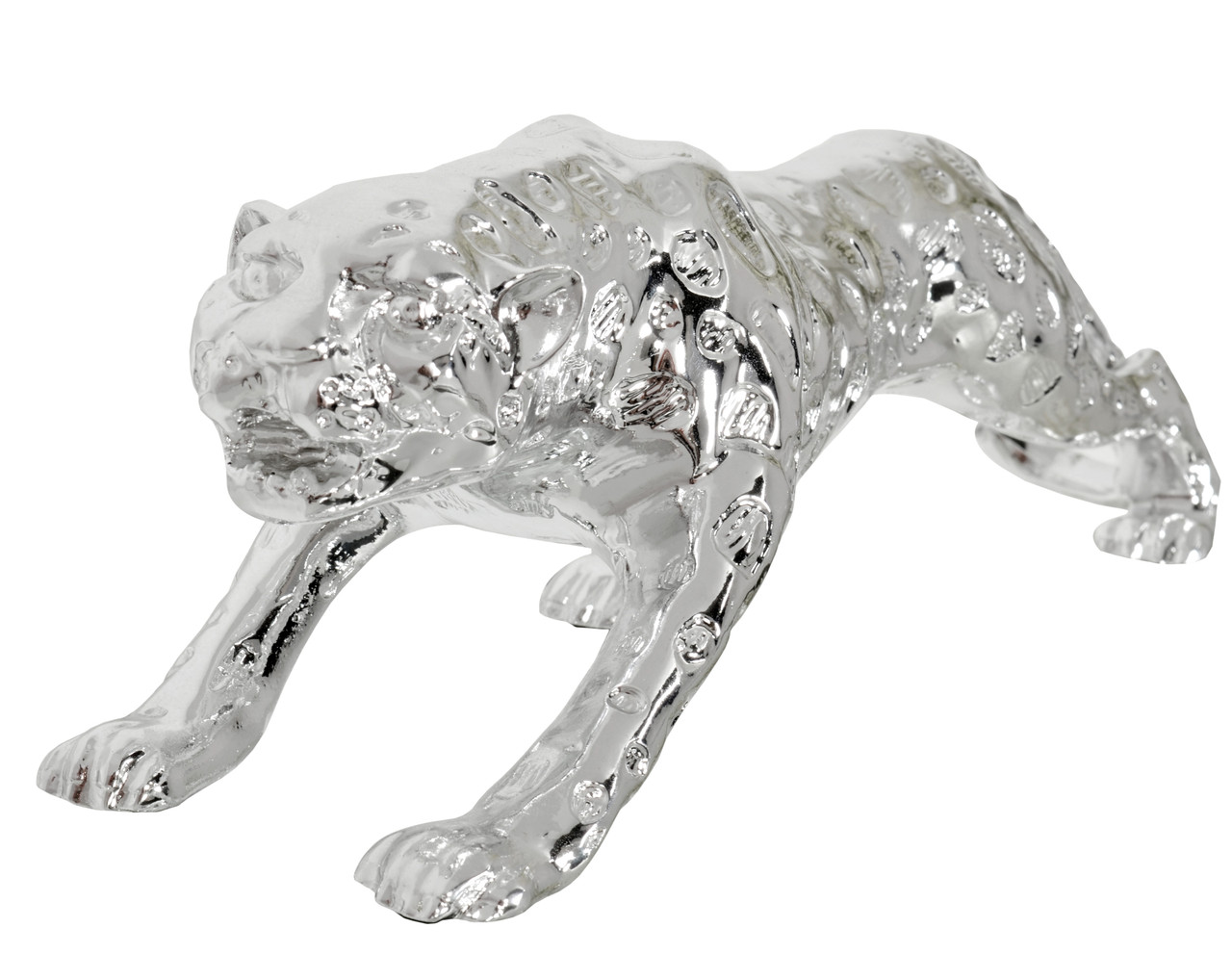 Standing Silver Leopard 22 Inches Long - World of Decor