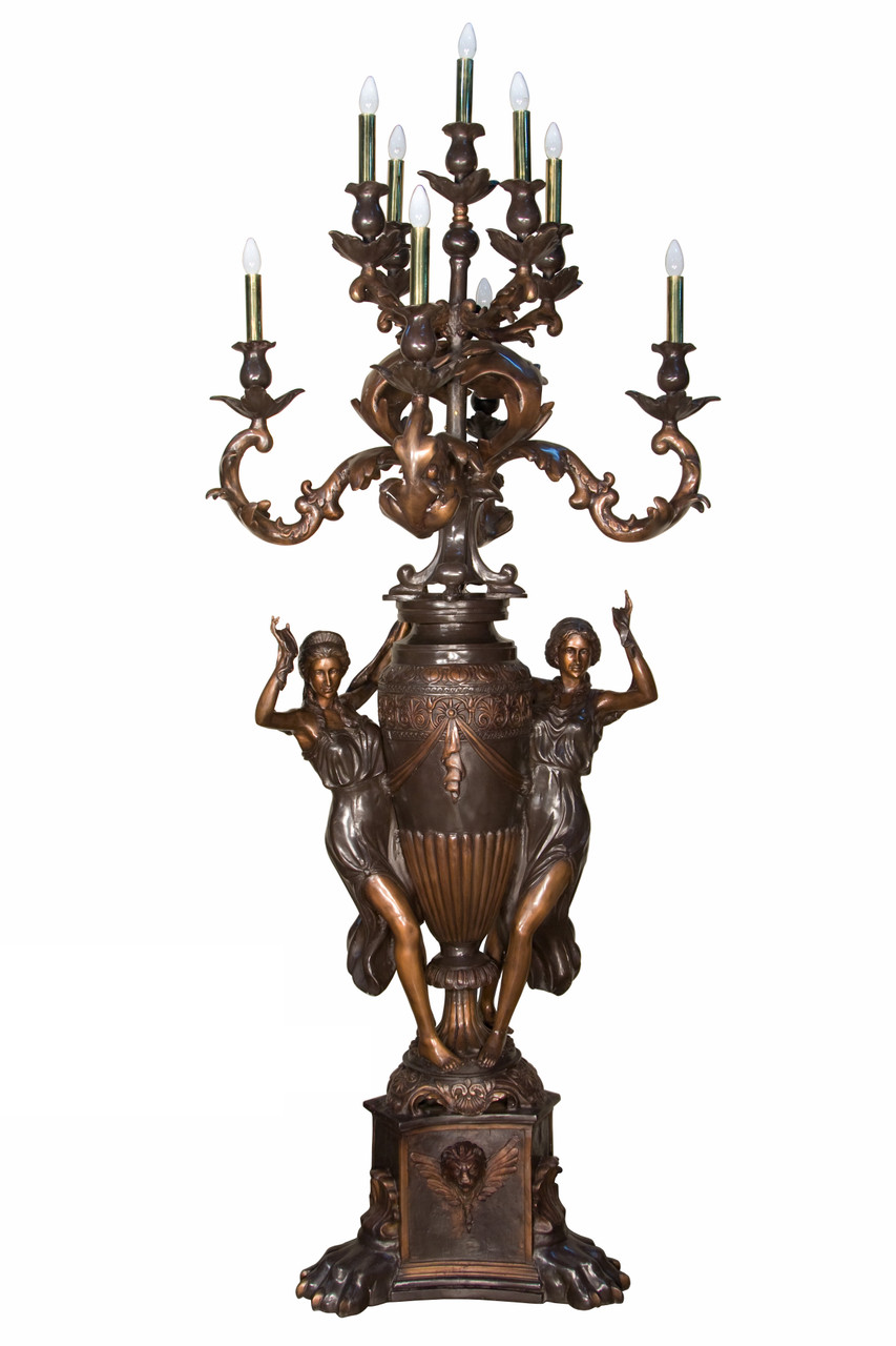 Bronze Lady Torchere - World of Decor