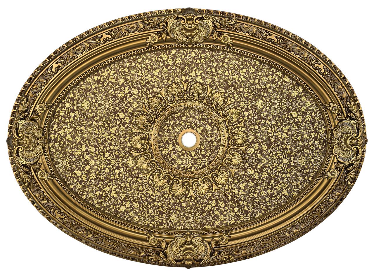Golden Laurel Oval Ceiling Medallion - World of Decor