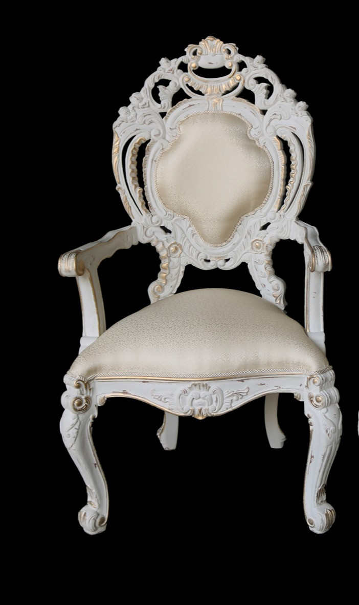 Chaulk White Rococo Arm Chair - World of Decor