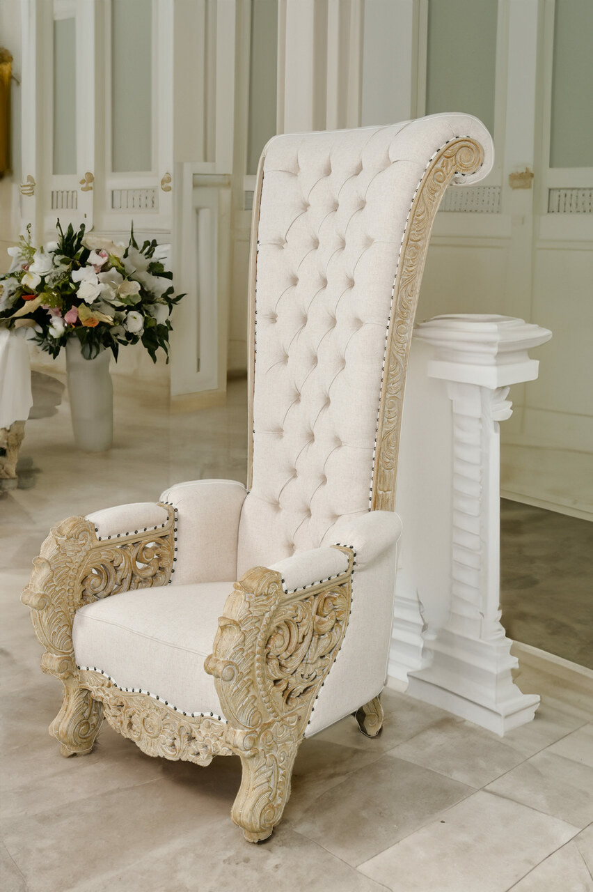 Spectacular Palace Platine High Back Chair 74 Inches Grand - World of Decor