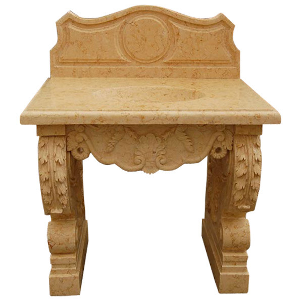 Fancy Carved Marble Bench - World of Decor