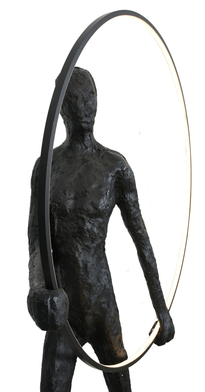 Sculpture Modern Man with Illuminated Sphere 82 Inches Tall, Life Size ...