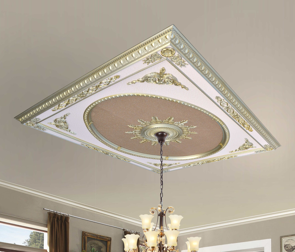 Classical Design Rectangular Ceiling Medallion 6ft x 8ft - World of Decor