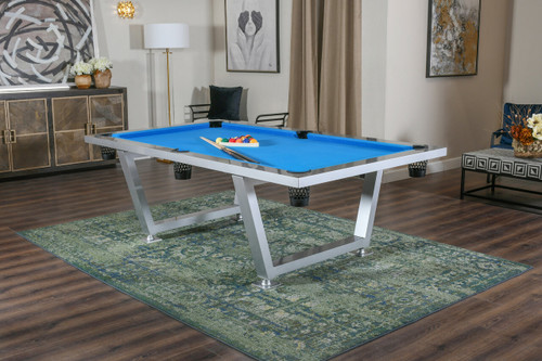 New Modern Stainless Steel Pool Table Indoor/ Outdoor - World of Decor