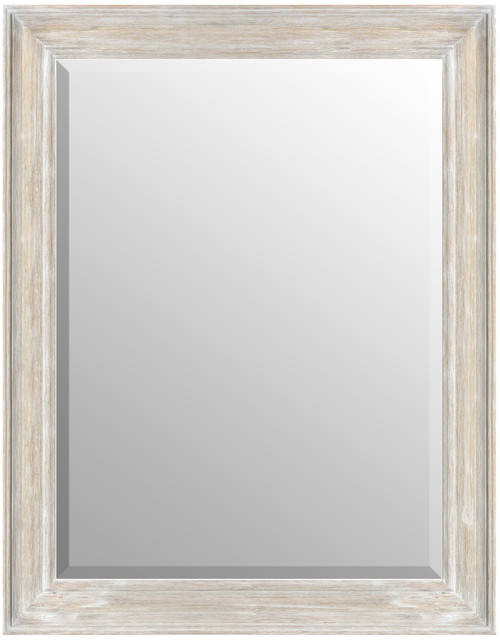 Misty Woods Mirror 48x60 Distressed White Wash - World of Decor