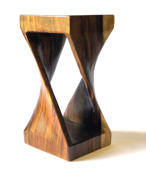 Millennium Suar Twisted Wood Stool Table 22 To 24H In - World of Decor