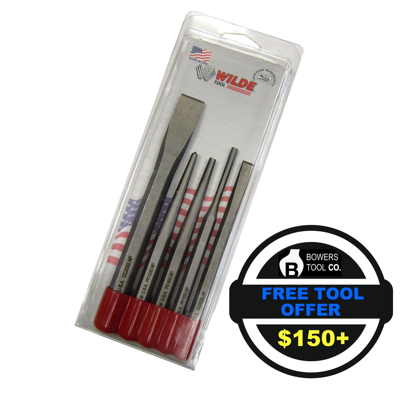 Wilde Tool 5pc Punch & Chisel Set Pin Taper Center Made in USA FTO ...