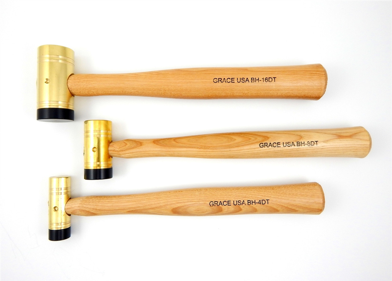 Grace Usa 4 8 And 16oz Brass Hammer Set W Delrin Tips Gunsmith Gun Care