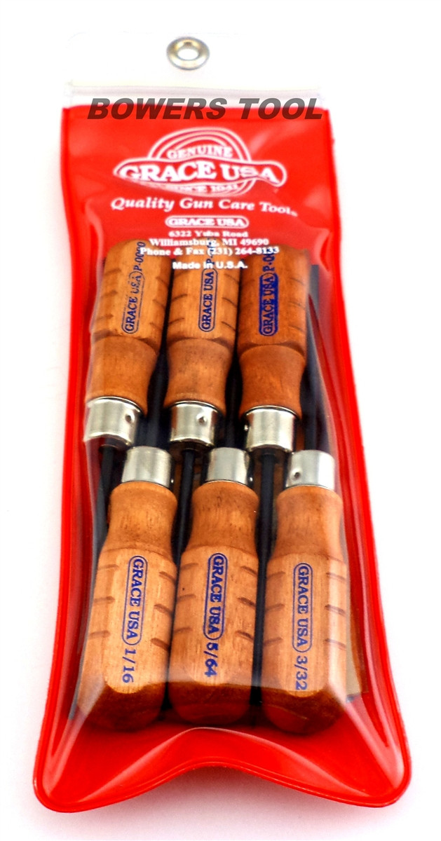 Grace USA 6pc Micro Wood Handle Screwdriver Set Flat & Phillips