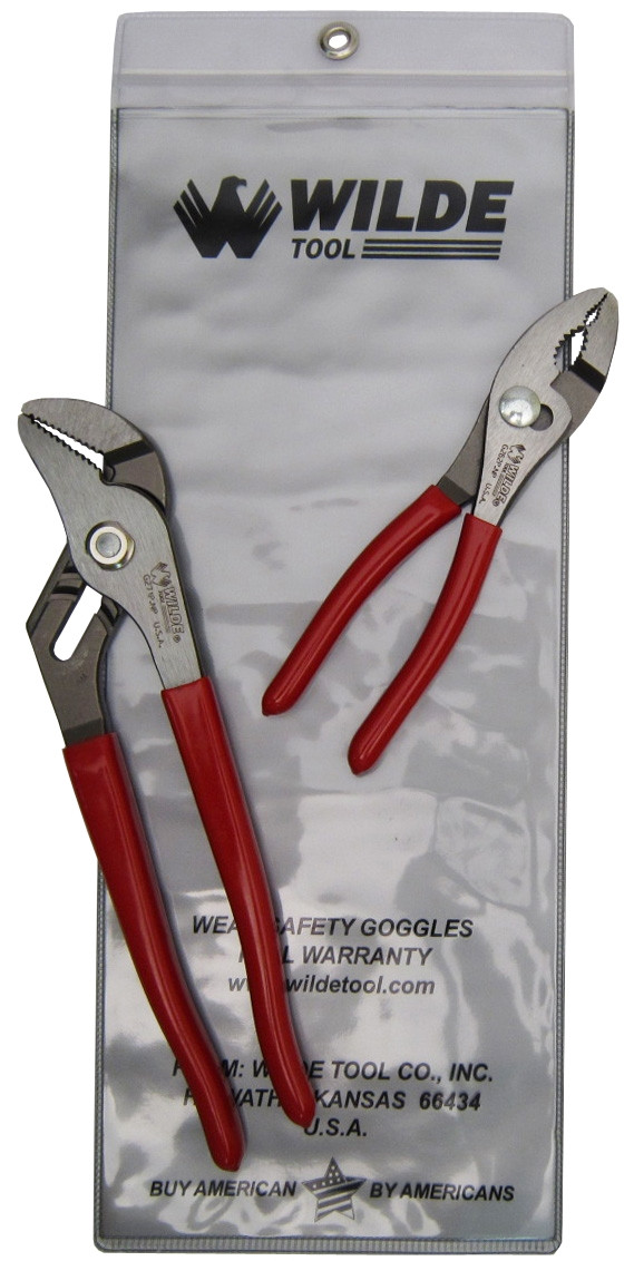Wilde Tool 2pc Plier Set Combination Slip Joint Tongue & Groove MADE IN USA