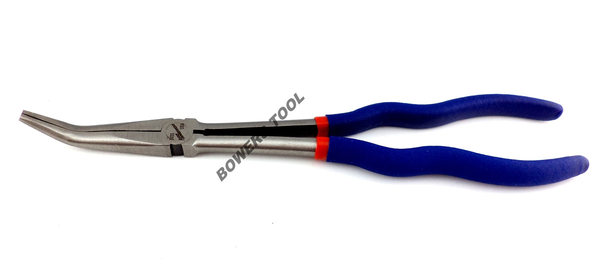 Pro America 11" Extra Long Nose Pliers 45 Degree Curve Bend USA Made