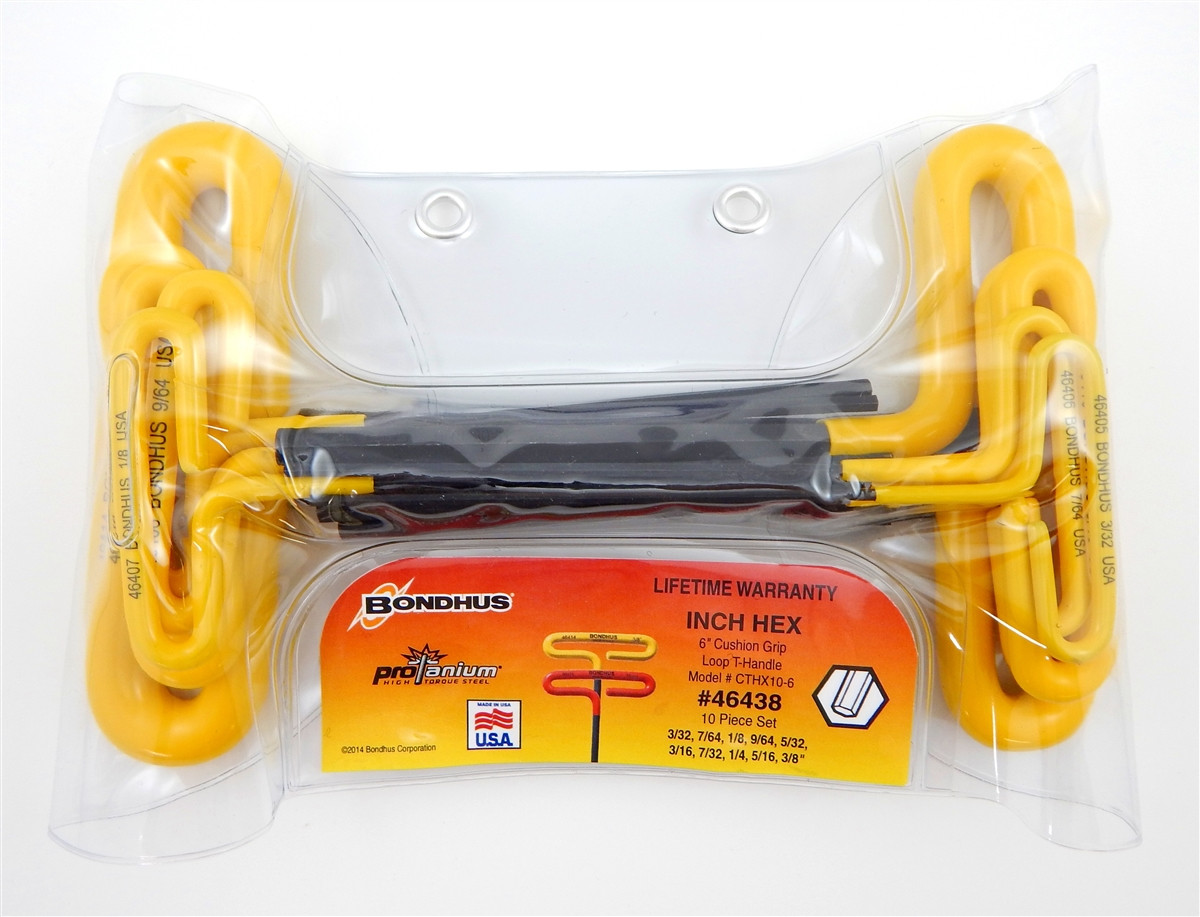 Bondhus Loop T Handle Hex Wrench Set Metric SAE Standard 3/32-3/8in 2 ...
